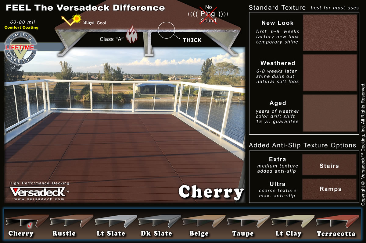 Versadeck Aluminum Decking Thick Protective Coating - Durable NO PING sound